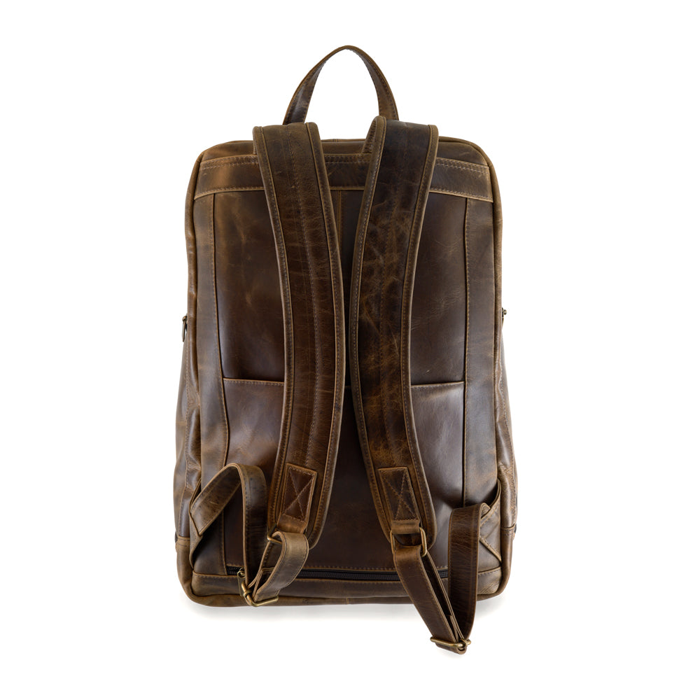 Distressed Leather Bombardier Backpack | Airline International ...