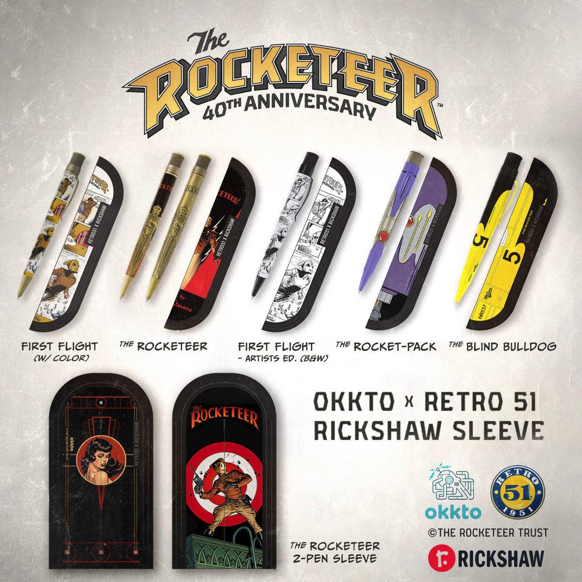 Retro 51 "THE ROCKETEER" Rickshaw Pen Sleeves – Airline Intl